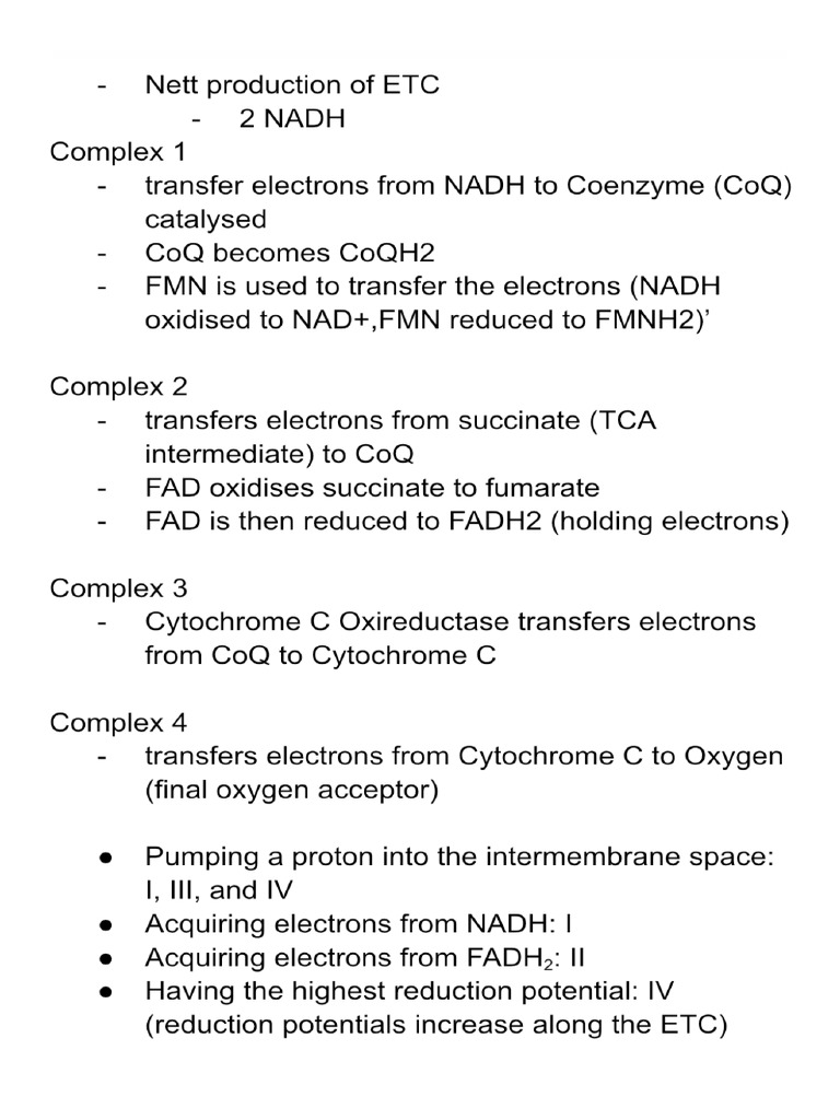 ETC Complexes | PDF