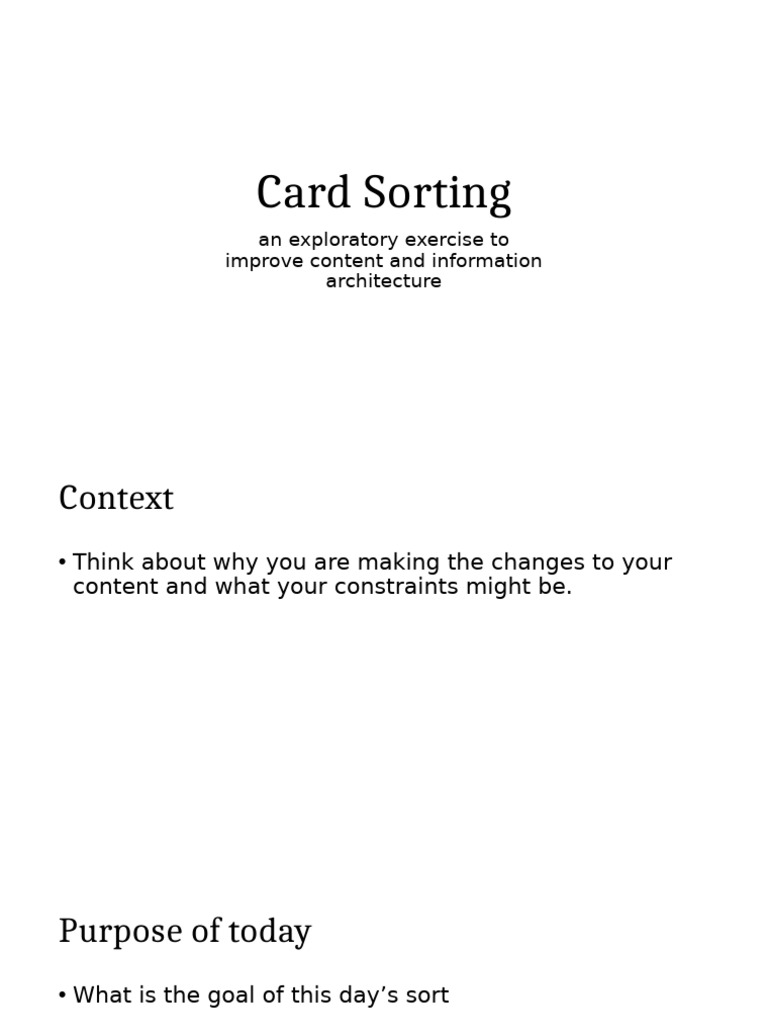 Card Sorting | PDF