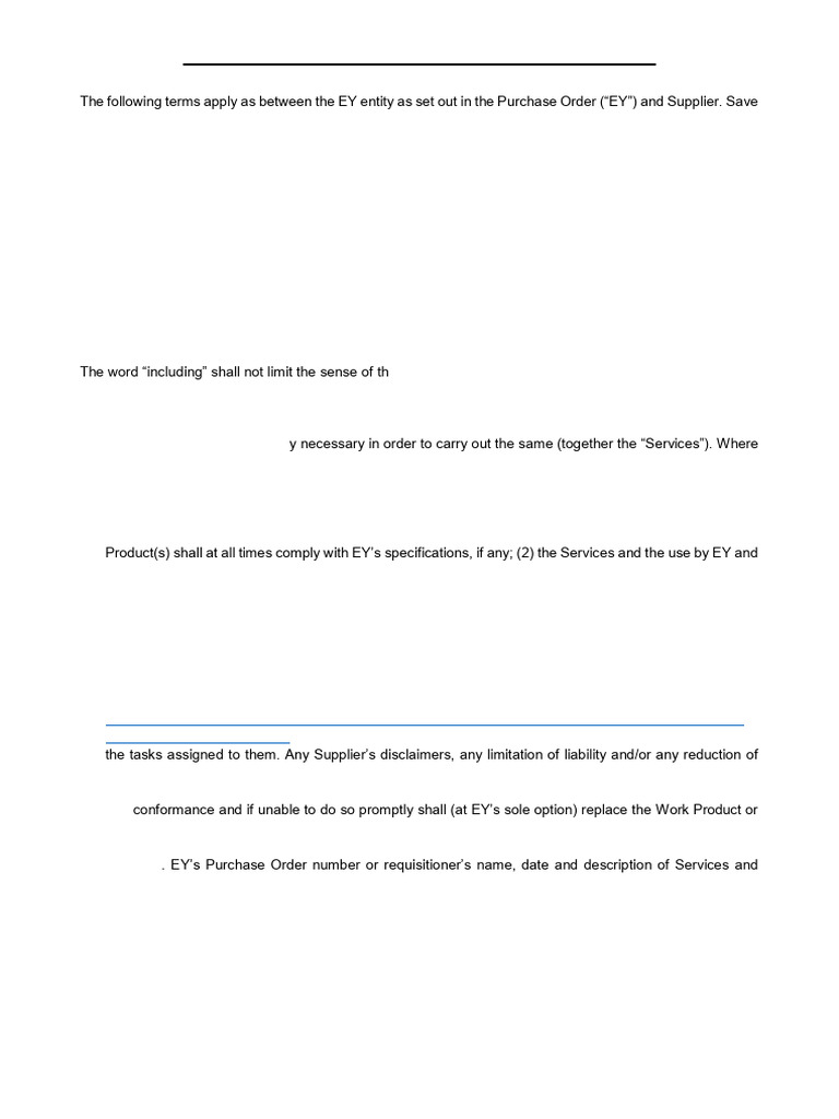 EY Uganda Purchase Order Terms 2018 | PDF | Indemnity | Damages