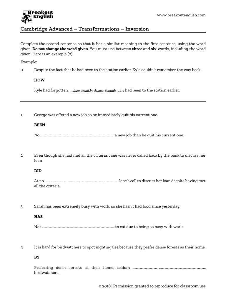 Advanced Transformations Inversion | PDF