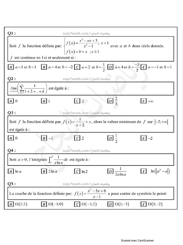 Concours Blanc Math | PDF
