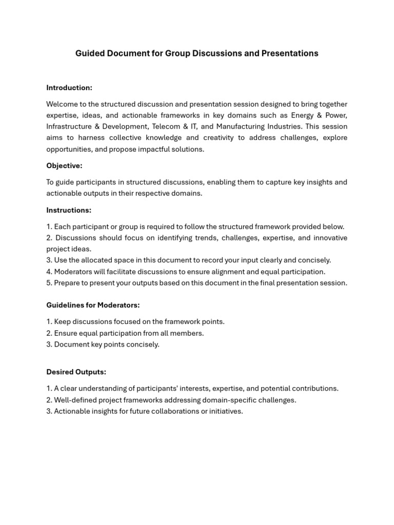 Guided Document For Group Discussions and Presentations | PDF ...