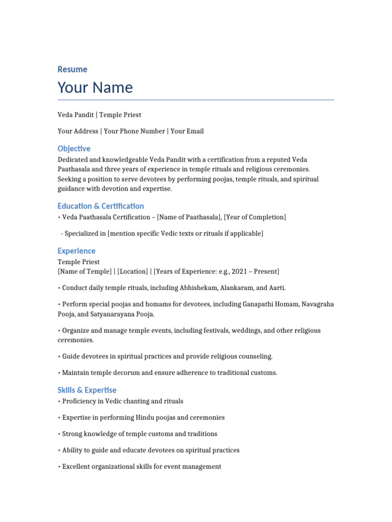 Veda Pandit Resume | PDF