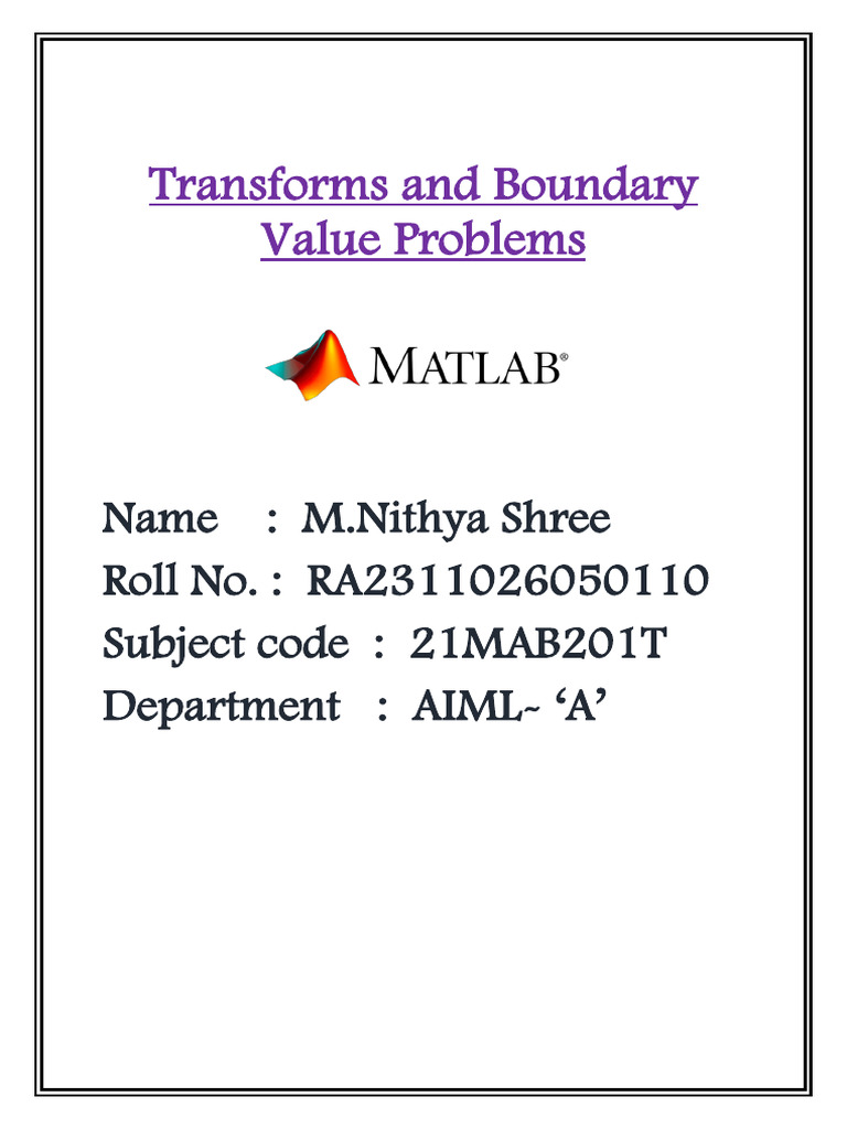 Matlab 2nd Sem | PDF