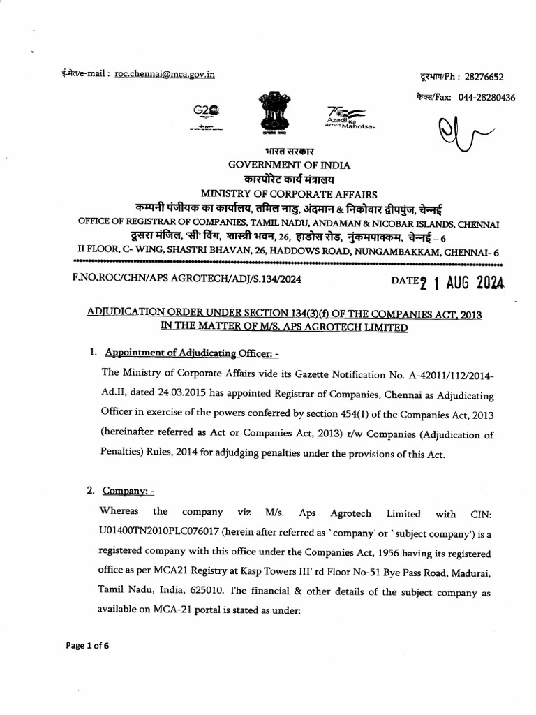 APS Agrotech 134 (3) (F) 92 20240902 | PDF | Auditor's Report
