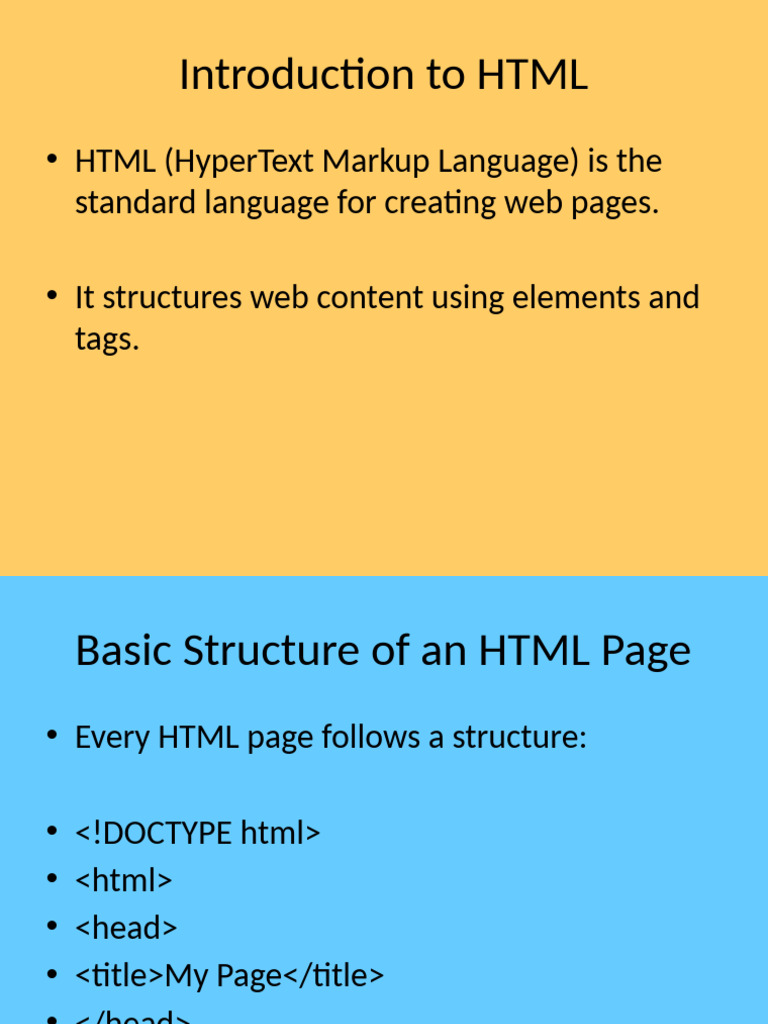 HTML Basics: Structure, Tags, and Best Practices | PDF