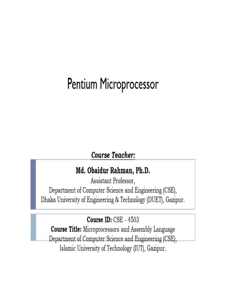 Lecture-12 (Pentium Microprocessor) | PDF | Computer Architecture ...