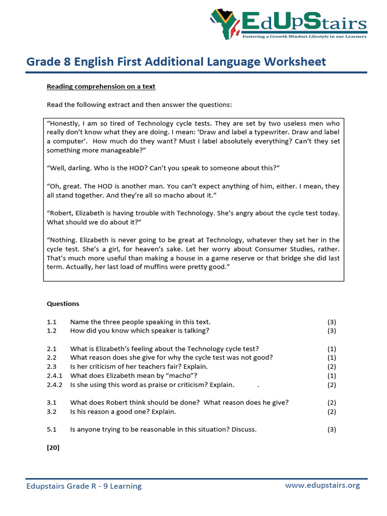 Grade 8 Technology Test Critique | PDF | Reason