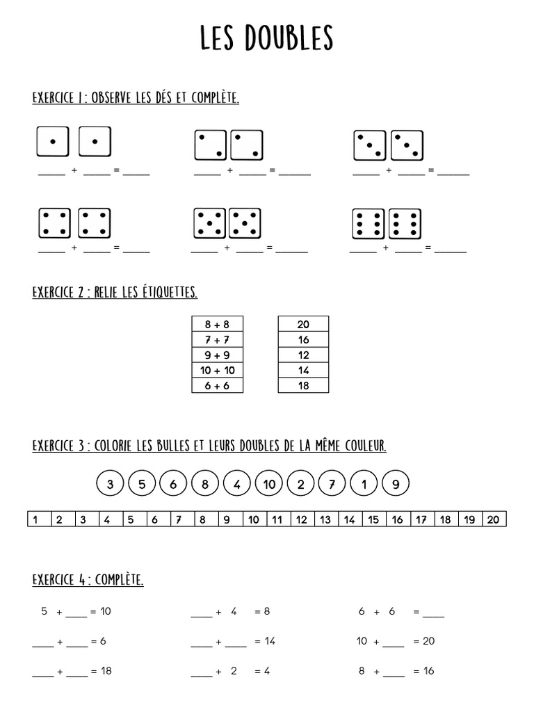 Les Doubles CP CE1 | PDF