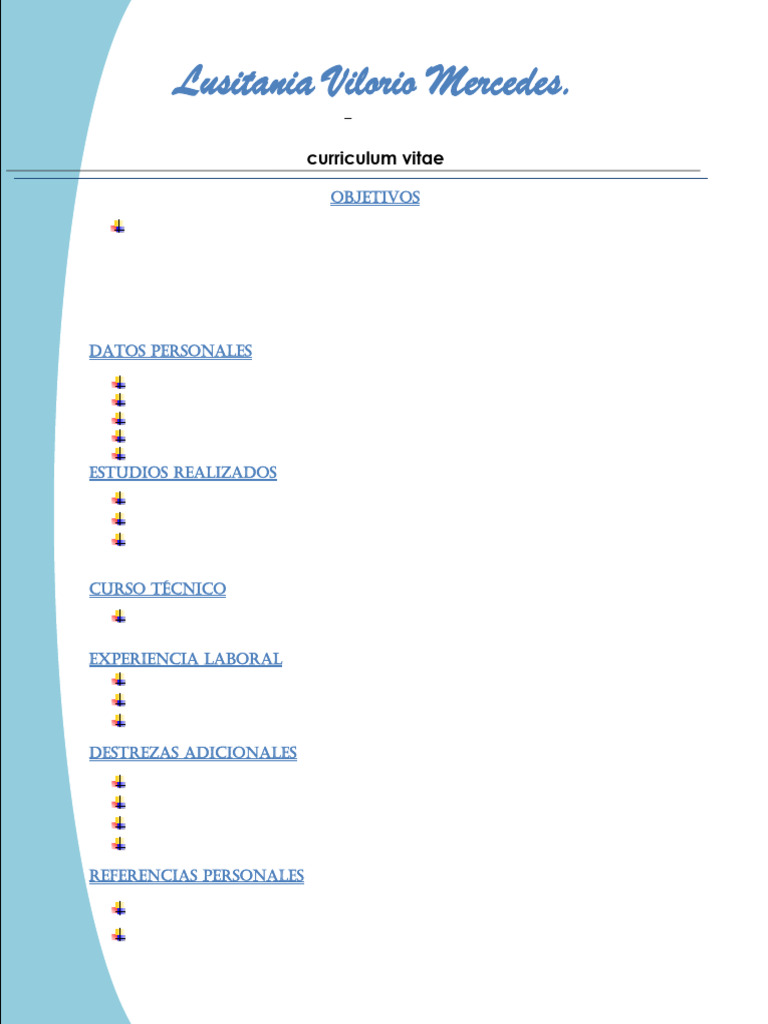 Lusitania Vilorio Mercedes curriculum | PDF