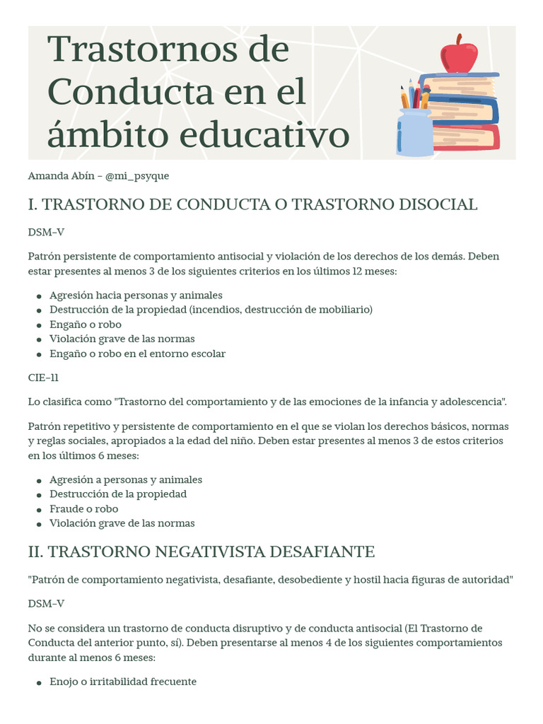 Trastornos de conducta en niños y adolescentes | PDF | Comportamiento ...
