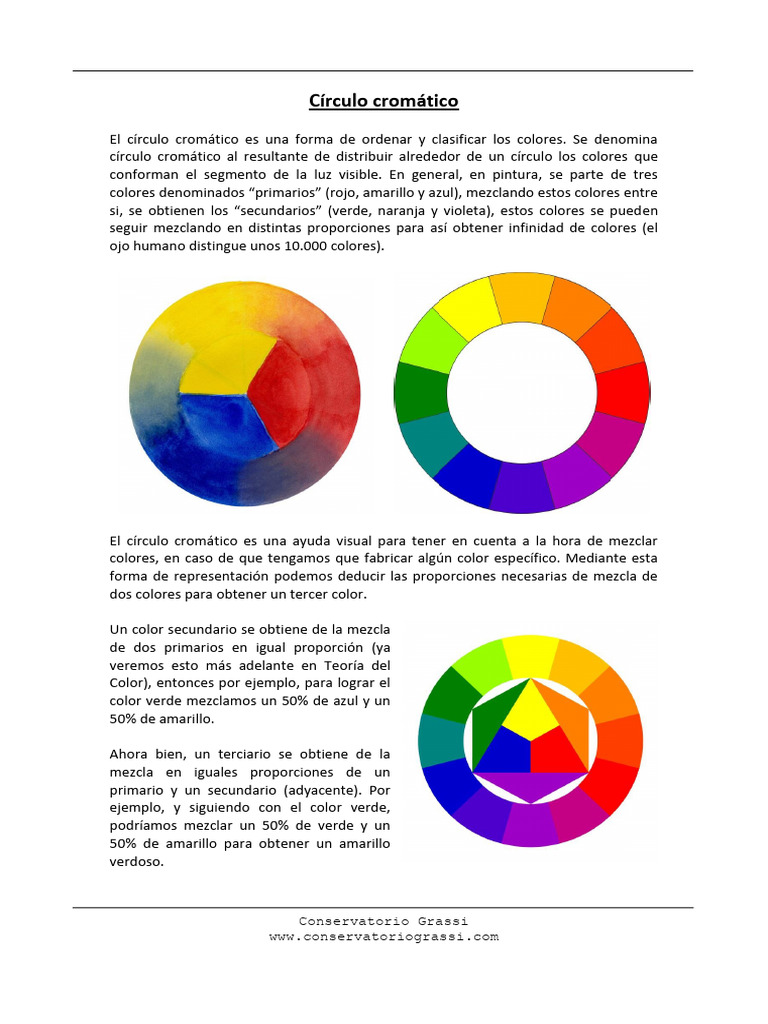 Cómo obtener el color verde en el círculo cromático | PDF | Color | Verde