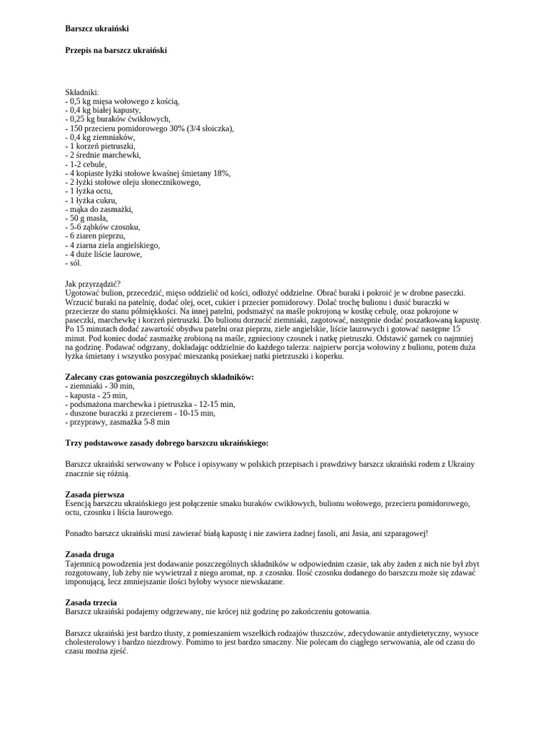 barszcz ukraiński | PDF