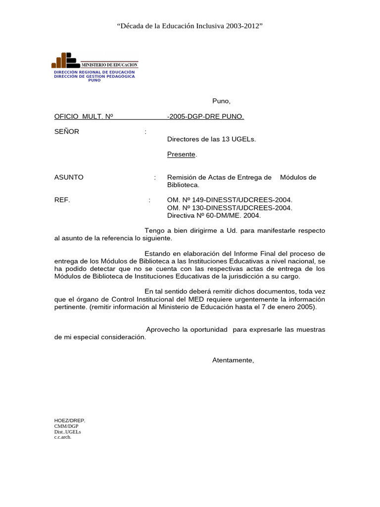 Oficio Mult. Nº | PDF