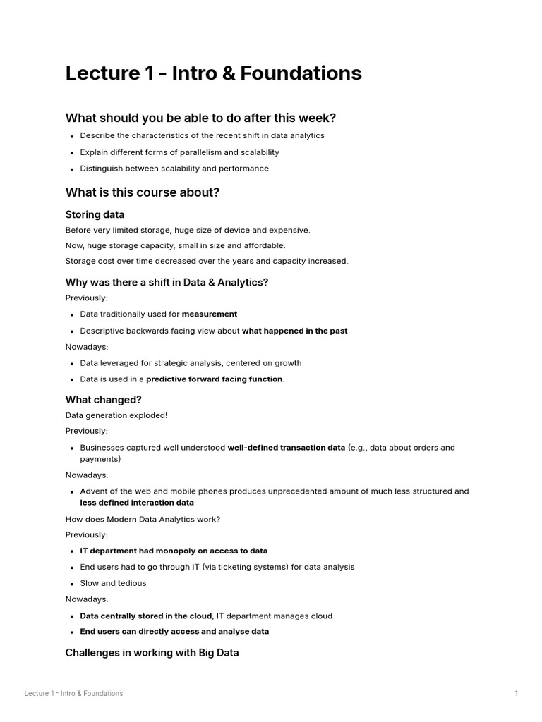 Data Analytics: Foundations & Challenges | PDF | Scalability | Parallel Computing