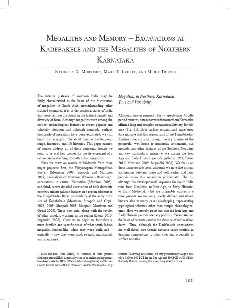 Megaliths and Excavations at Kadebakele | PDF | Archaeology | South India