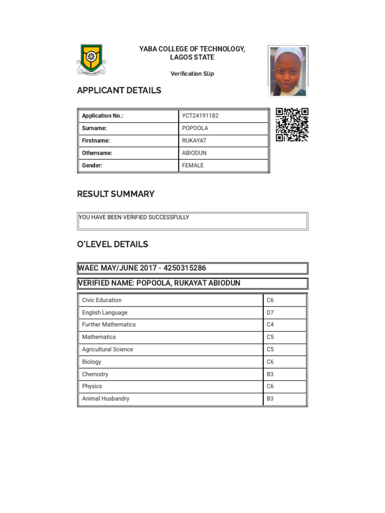 Verification of Result Slip | PDF