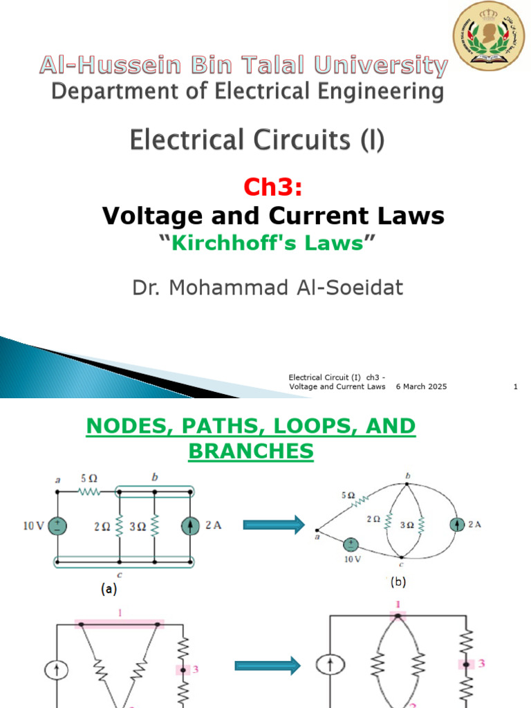 ch3 - Voltage and Current Laws (Kirchoff's Law) | PDF | Series And ...