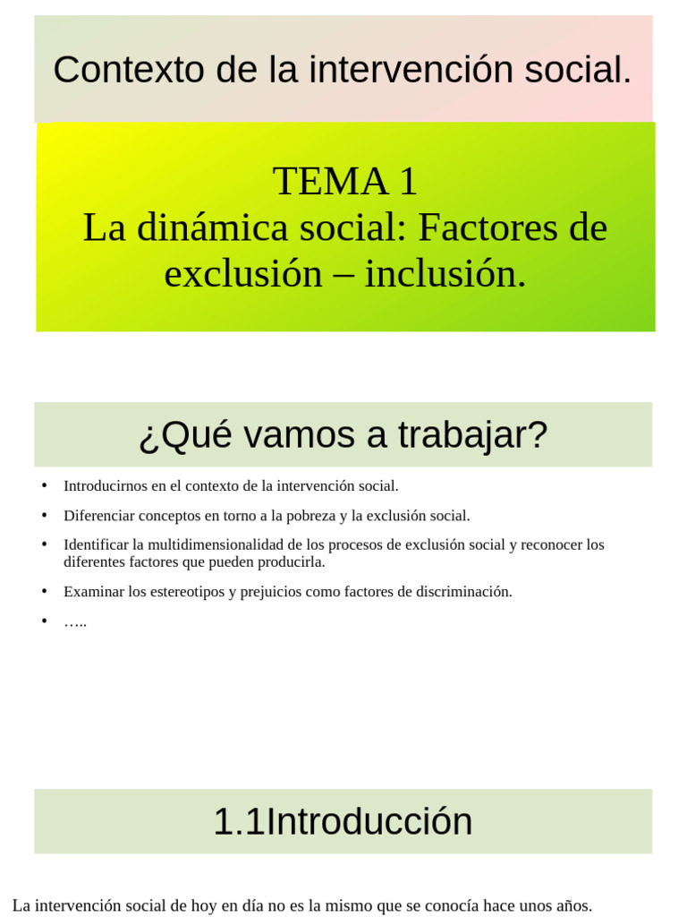 Tema 1 Contexto de La Intervención Social. | PDF | Socialización | Desviación (sociología)