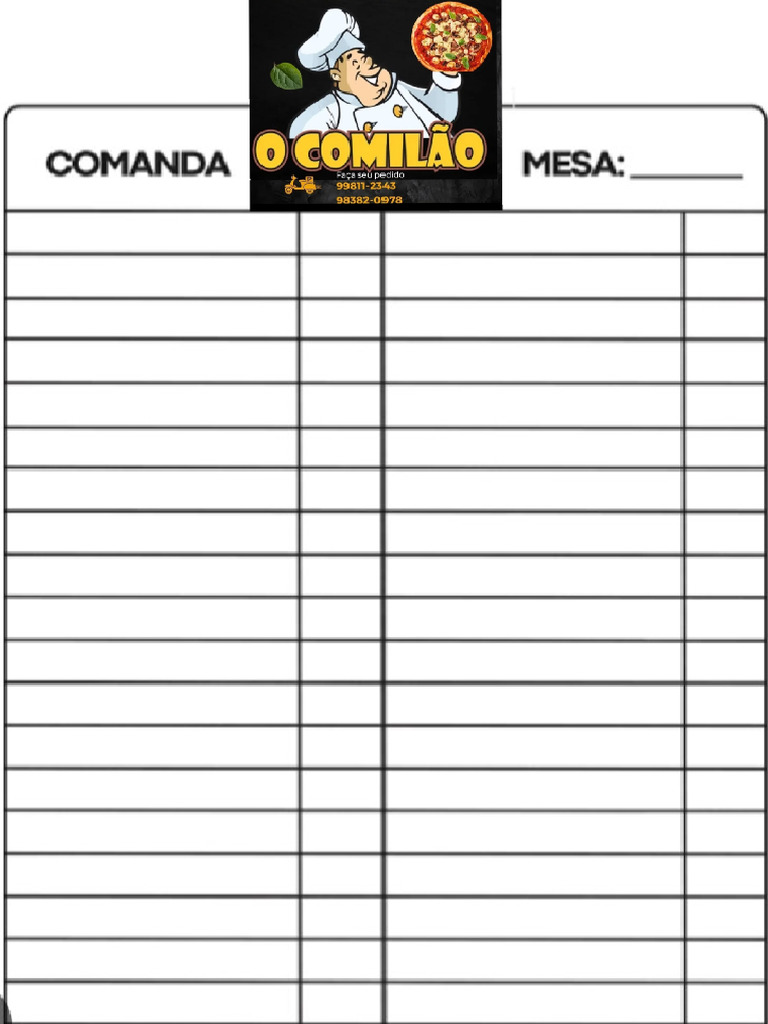 Comanda Comilão | PDF