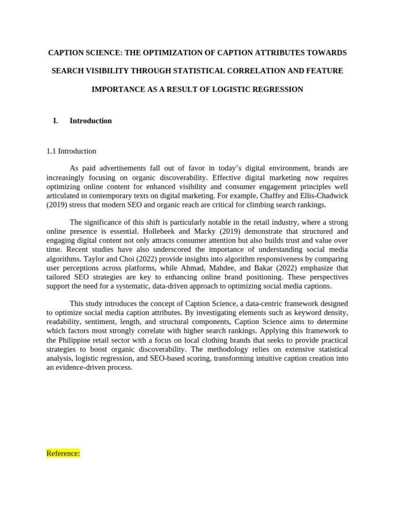 Revised Thesis Chapter 1 | PDF | Search Engine Optimization | Digital ...