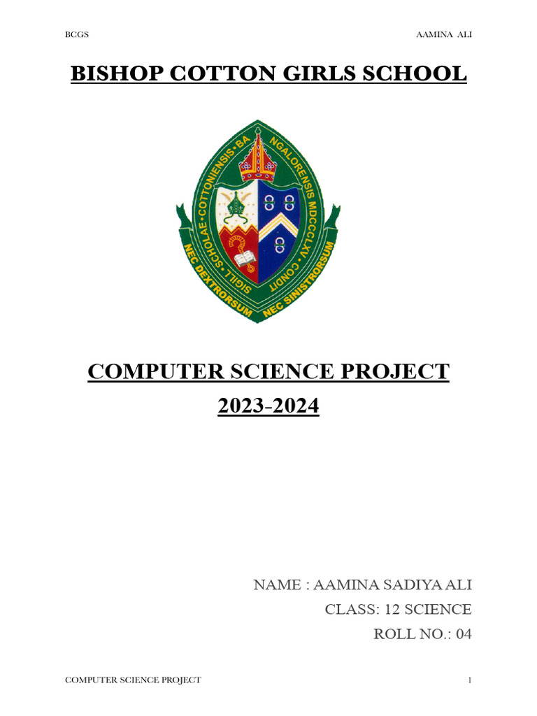 Computer Science Project Class 12 Pdf String Computer Science 9112