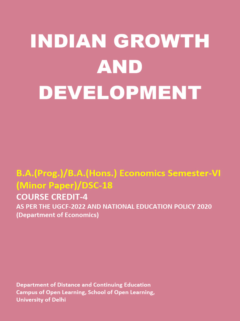 Indian Growth and Development Overview | PDF | Economy Of India | Poverty