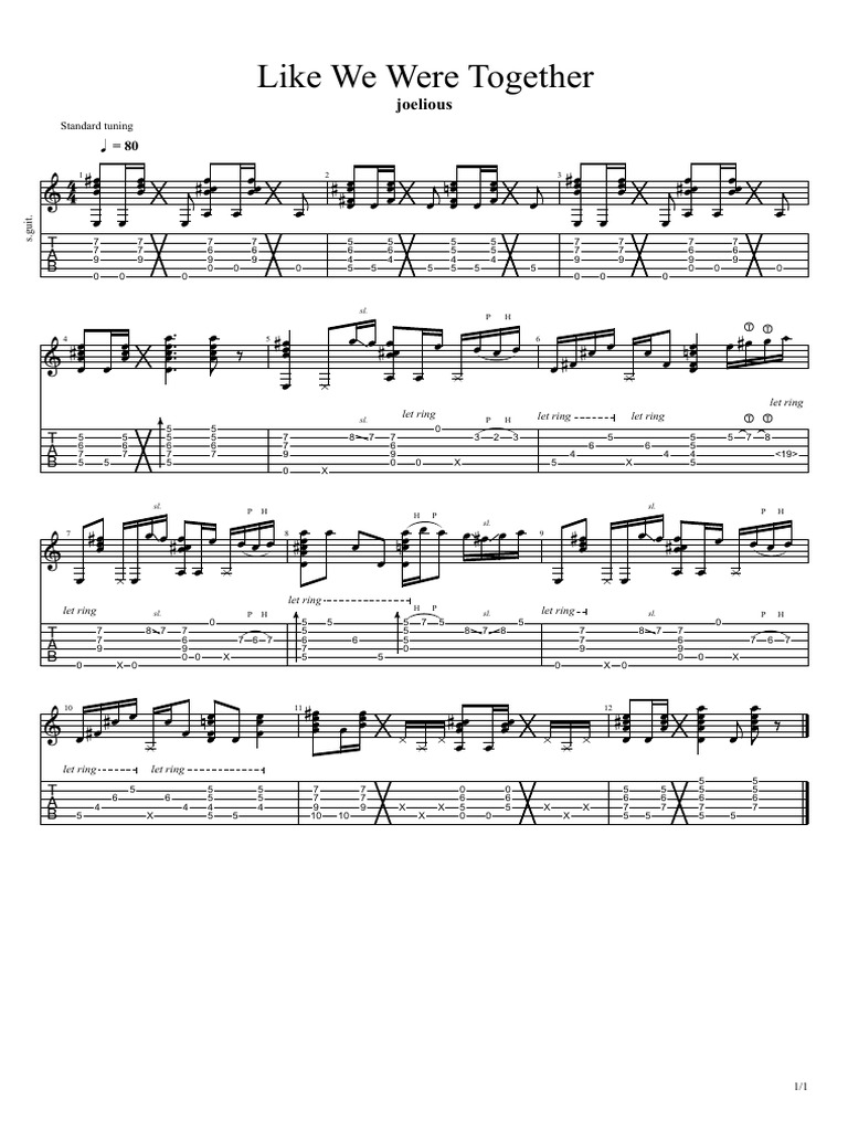 Guitar Tabs for "Like We Were Together" | PDF