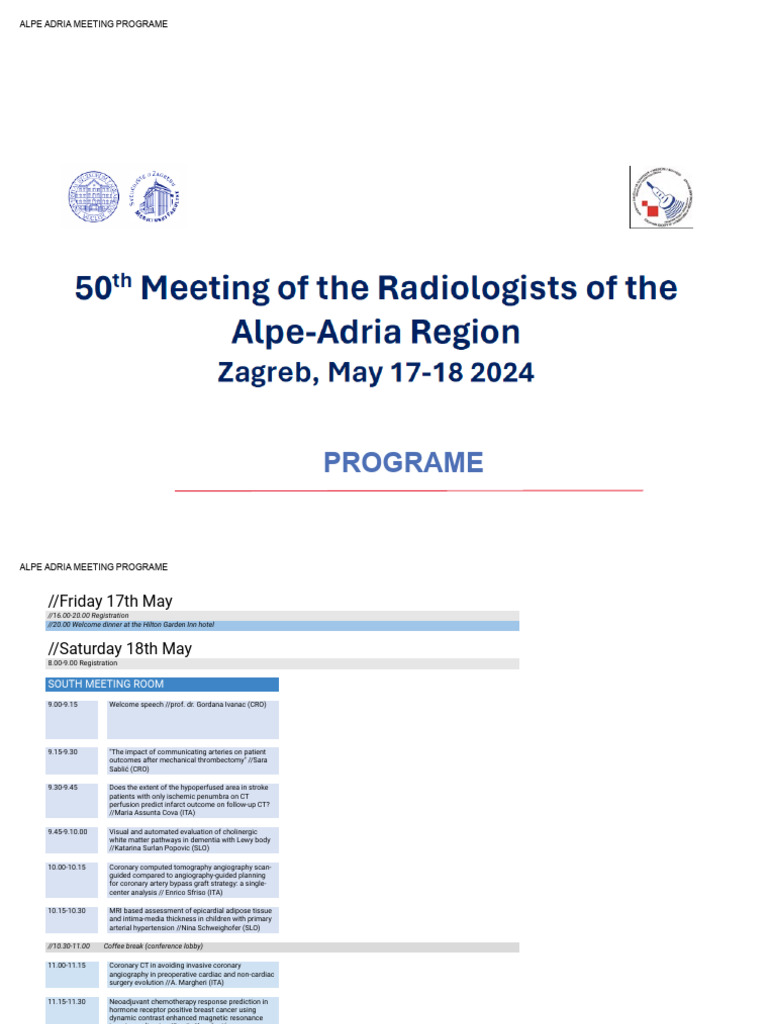Alpe Adria Program - Sheet1 (1) - 1 | PDF | Ct Scan | Magnetic ...
