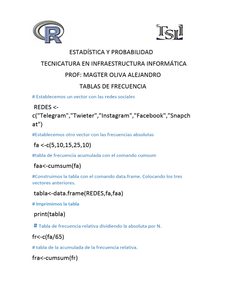Tablas de Frecuencias. | PDF