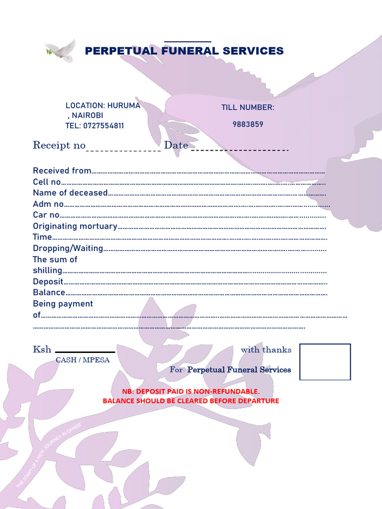 Funeral Services Payment Receipt | PDF