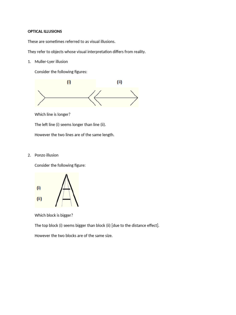 Optical or Visual Illusions_2025 | PDF