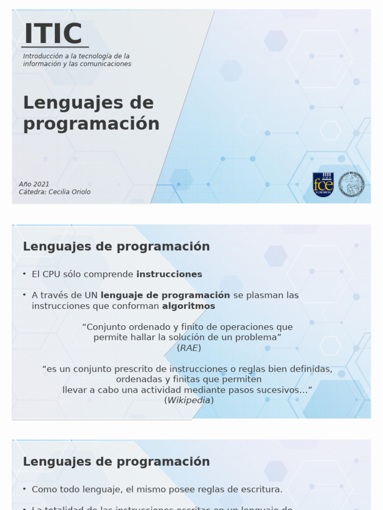 5 - LenguajeProgramacion - v1 | PDF | Programación de computadoras ...