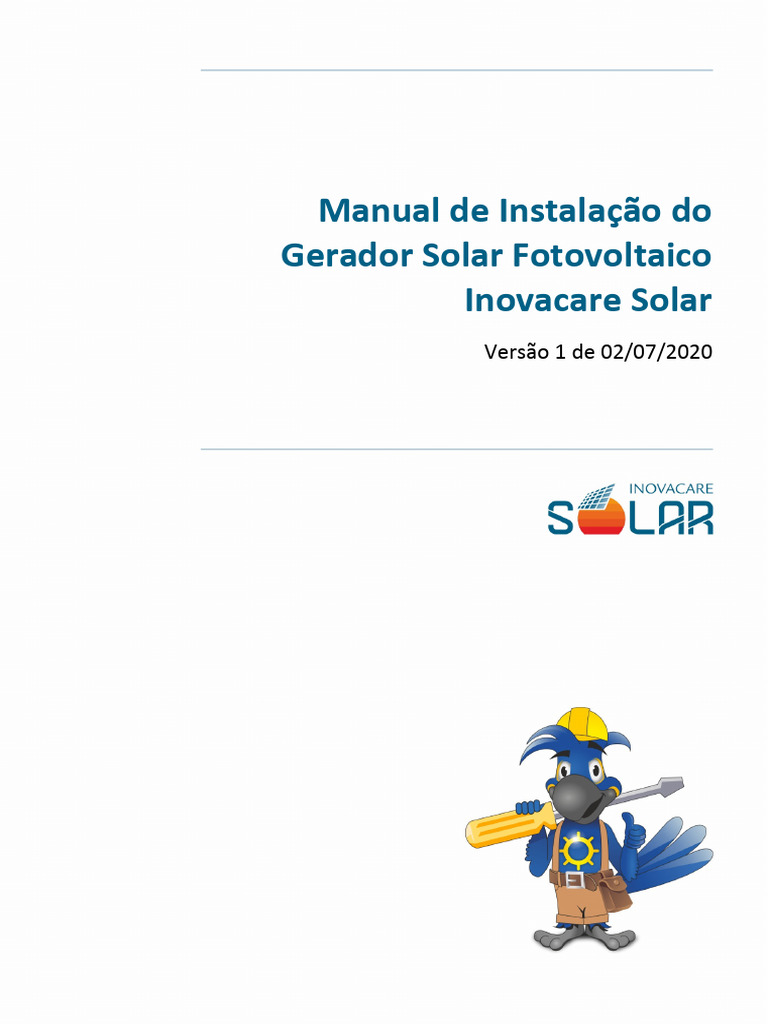 Manual Instalacao Gerador Solar Fotovoltaico Inovacaresolar Ver1 | PDF ...