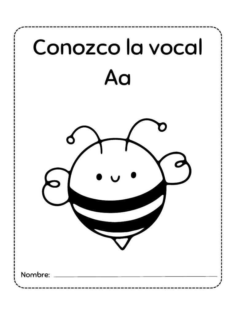 Hoja de Trabajo Las Vocales Ilustrado Azul | PDF