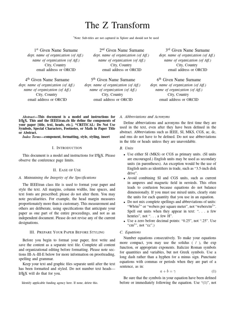 IEEE Conference Template 1 | PDF | Bracket | International System Of Units