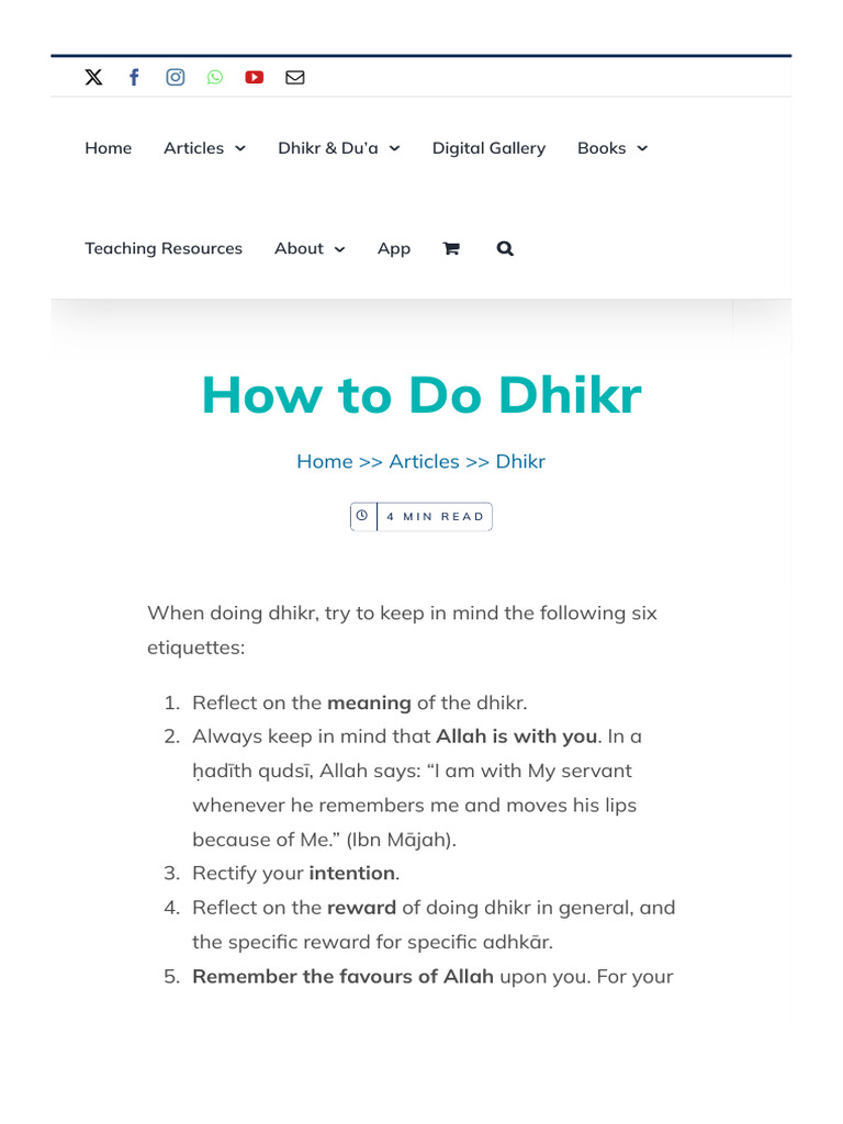 How to Do Dhikr – Life With Allah | PDF | God In Islam | Religious ...