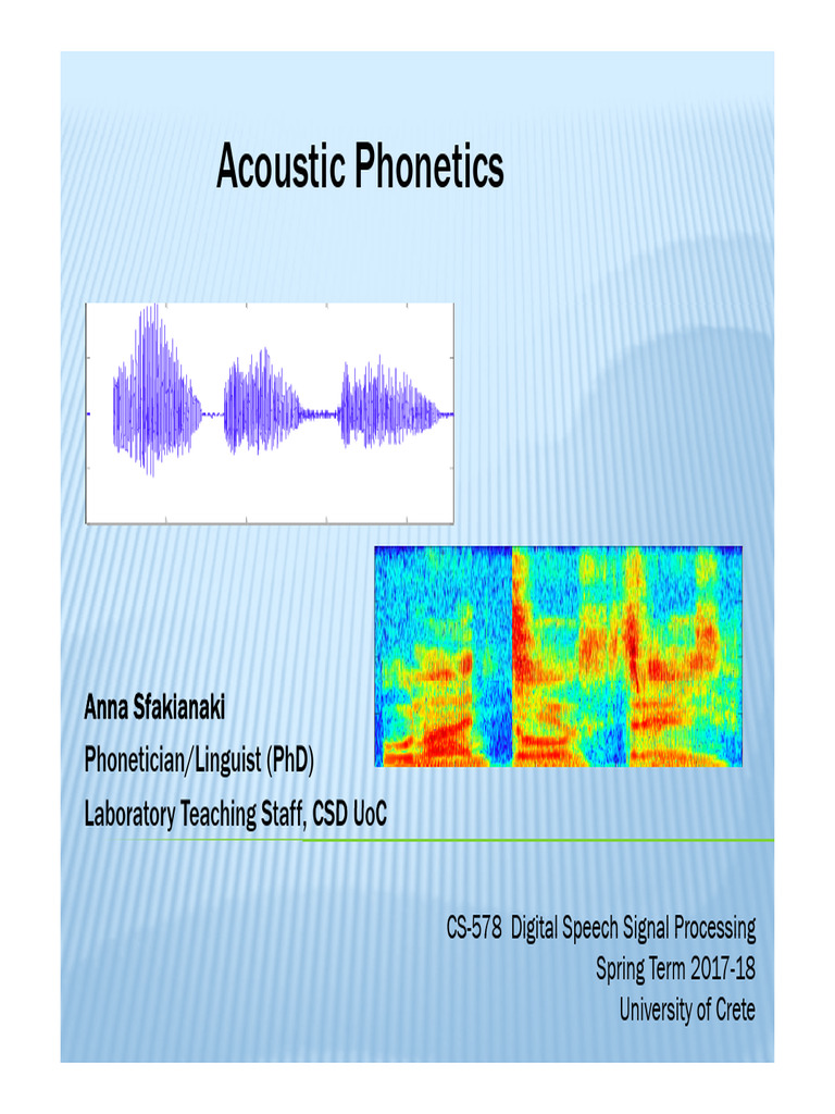 Understanding Acoustic Phonetics | PDF | Vowel | Phonetics
