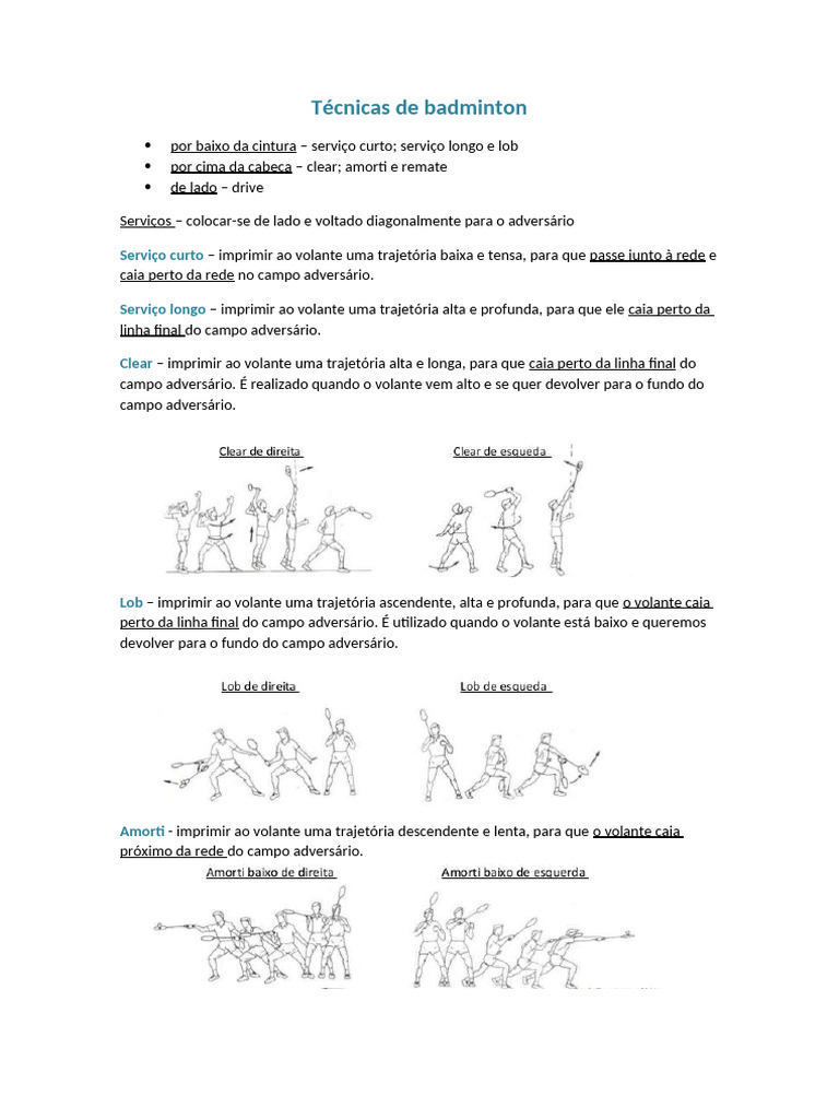 Tecnicas de Badminton | PDF