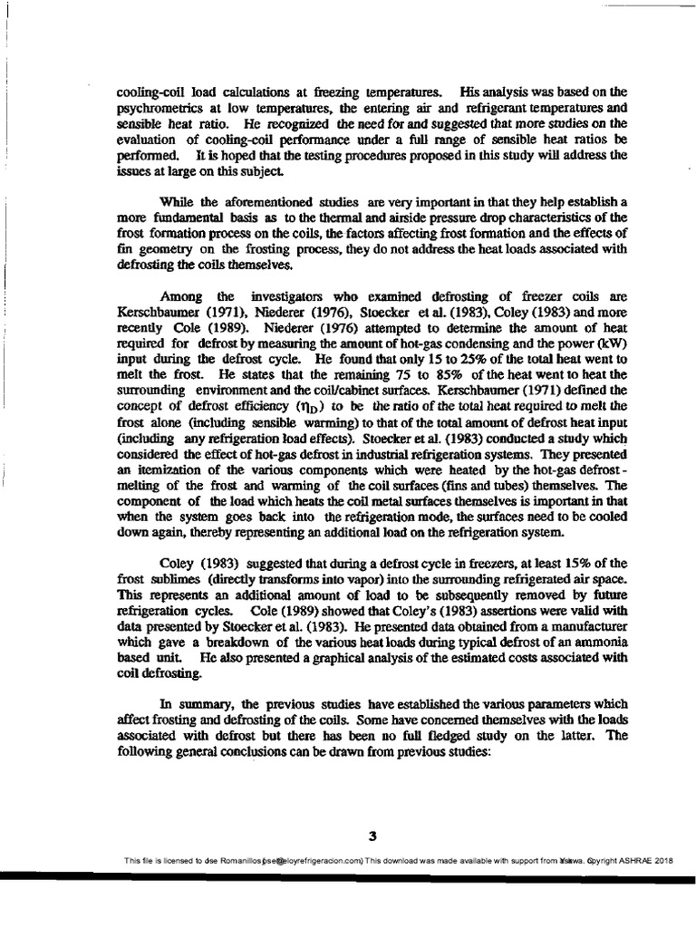 Defrost Load Evaluation | PDF