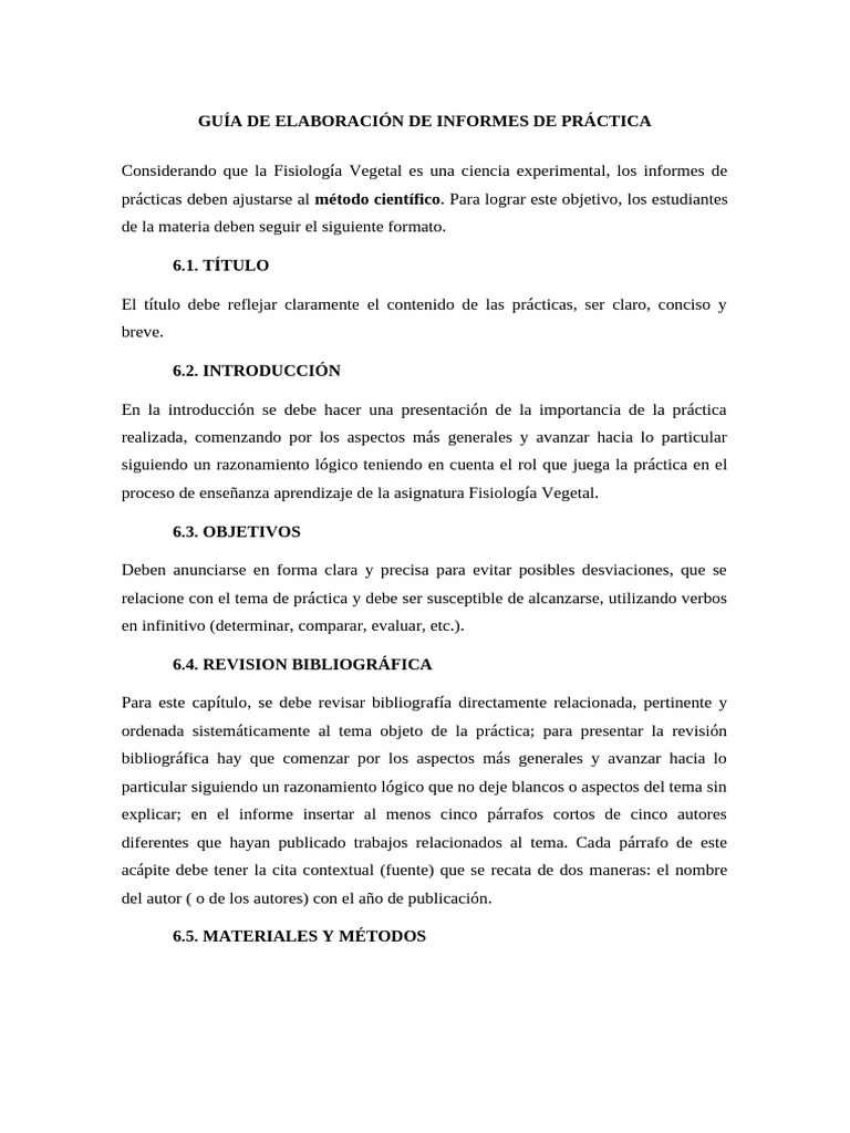 Guía de Elaboración de Informes de Lab. | PDF | Science
