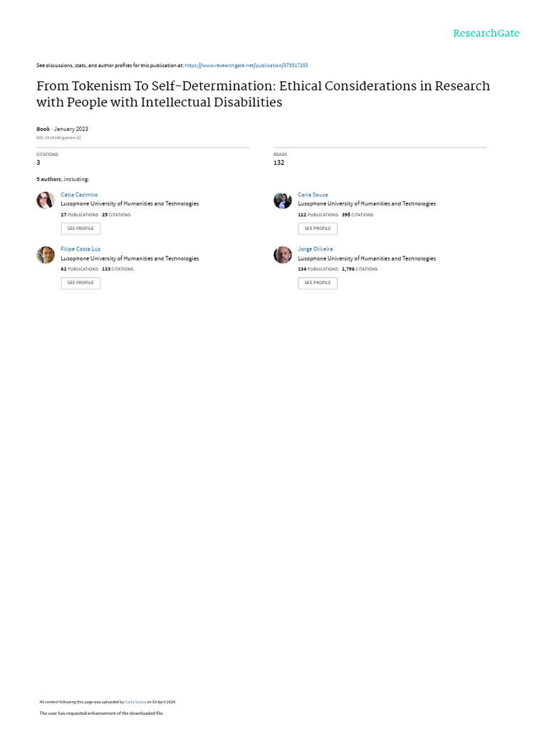 Ethics Report | PDF | Disability | Science