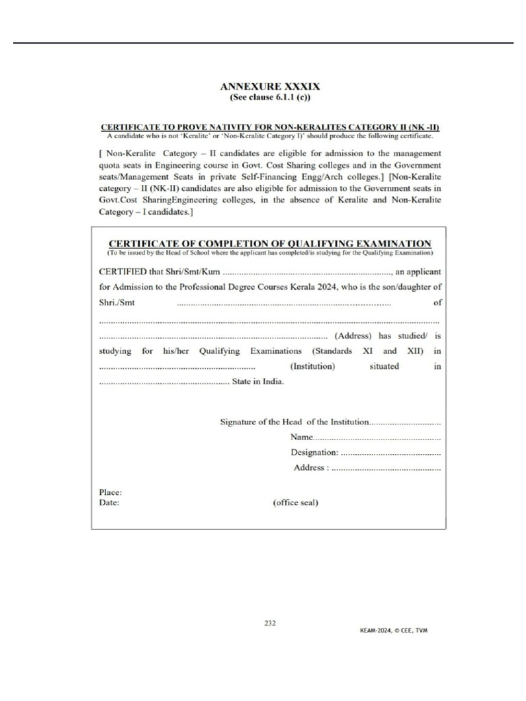 Format of Certificate of Nativity | PDF