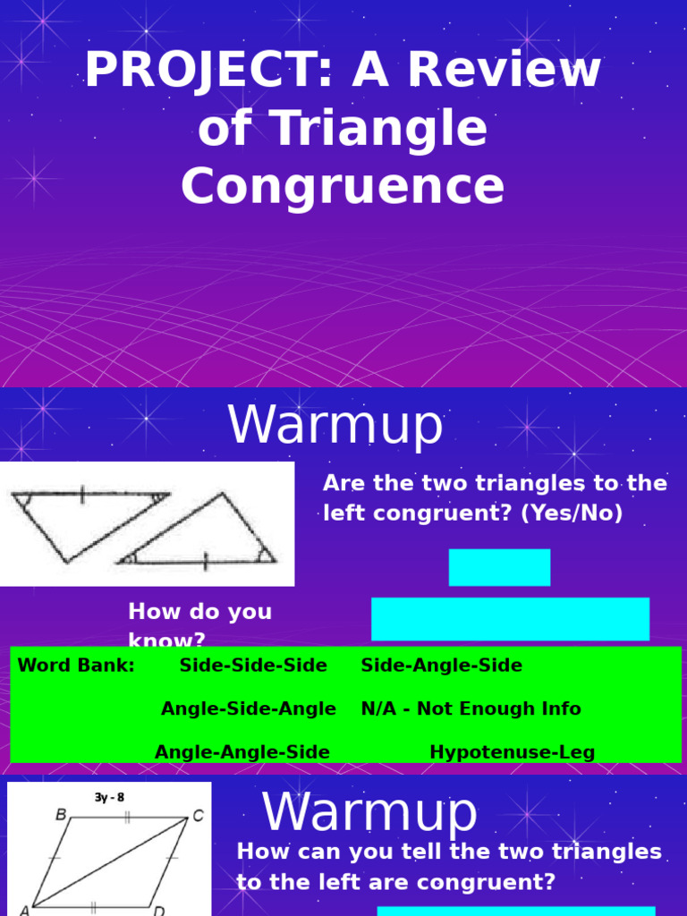 Triangle Congruency Project 1 | PDF | Euclidean Geometry | Geometry