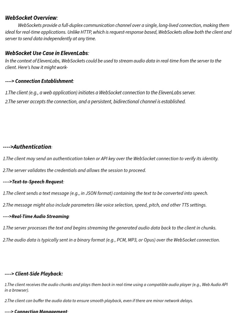 Websocket Implementation in Eleven Labs | PDF | Client–Server Model | Computing