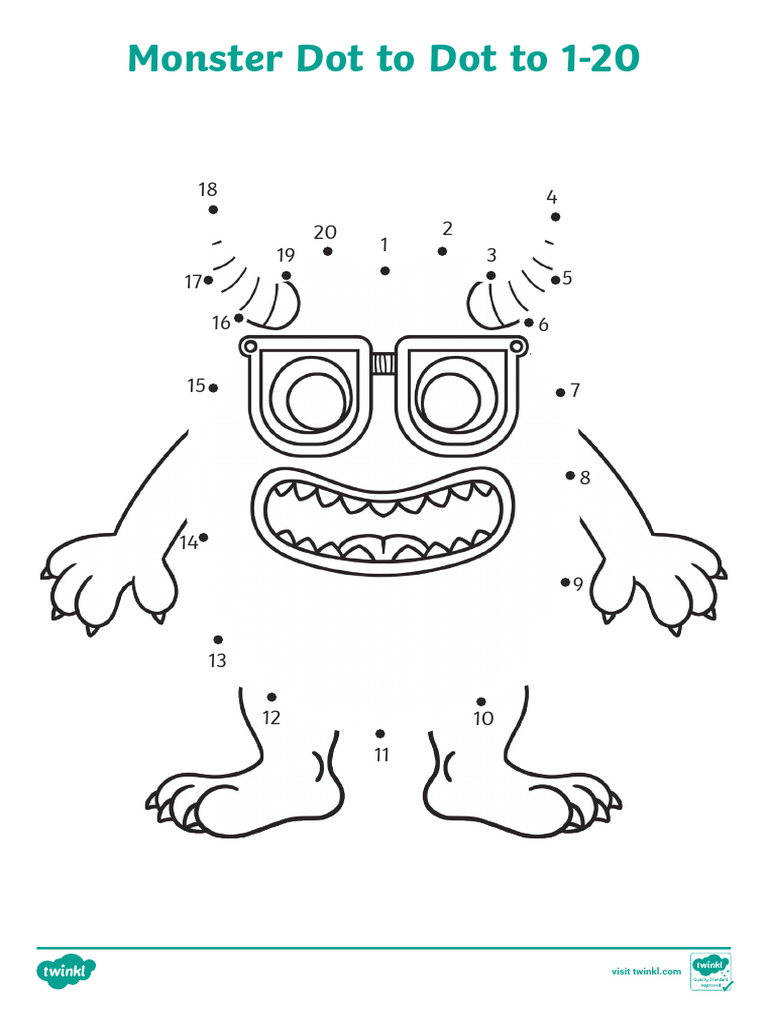 T M 1694083295 Monster Dot To Dot Activity Ver 1 | PDF
