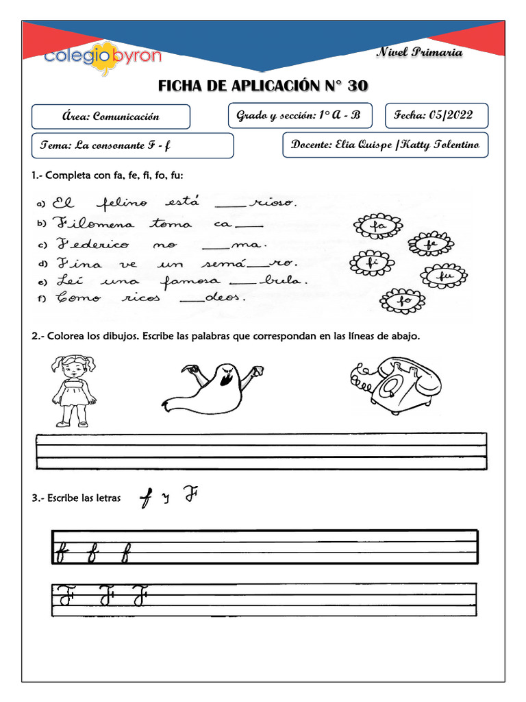 Actividades de la letra F - f | PDF