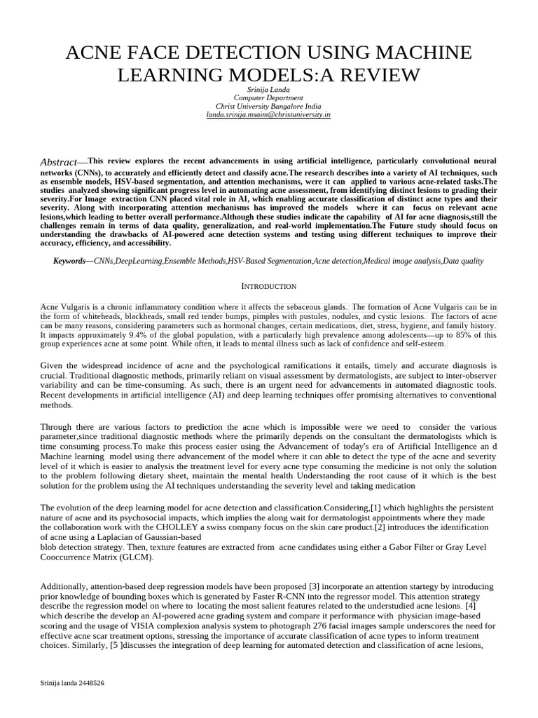 AI for Automated Acne Detection and Grading | PDF | Deep Learning ...