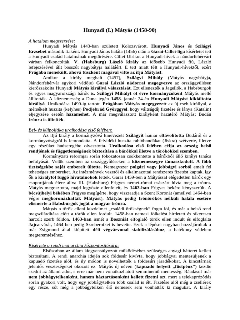 Mátyás Király | PDF