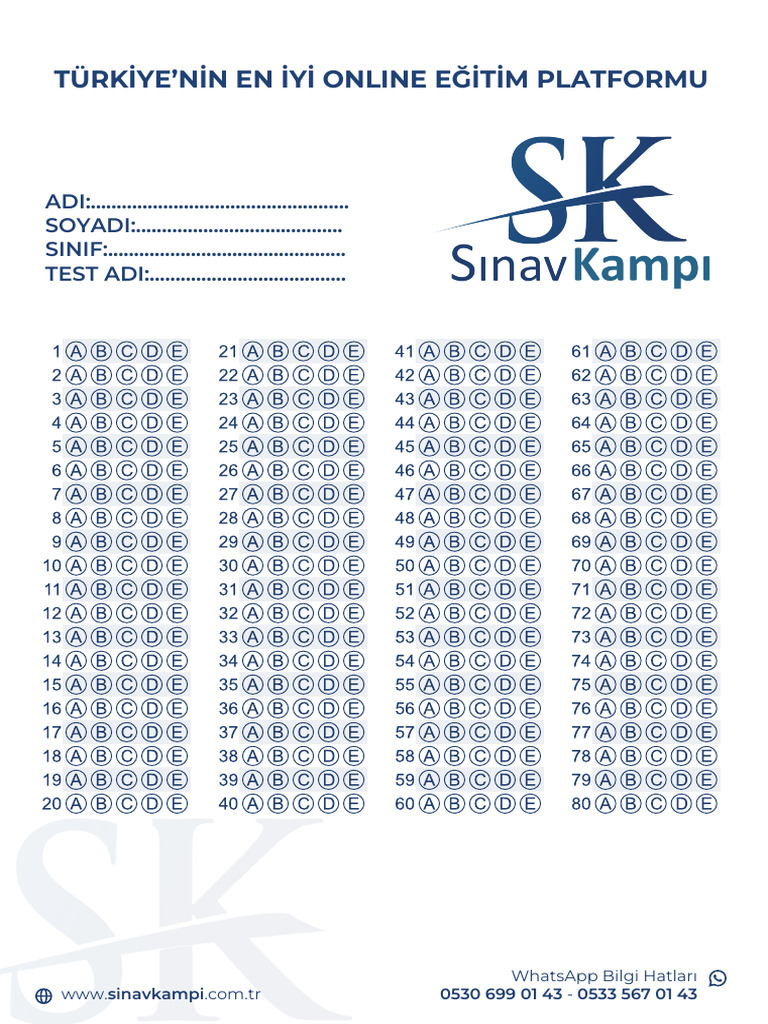 .TR SINAV OPTİK FORMU | PDF